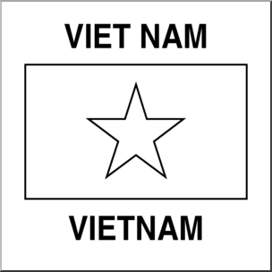 Clip Art: Flags: Vietnam B&W – Abcteach