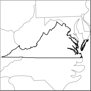Clip Art: US State Maps: Virginia B&W – Abcteach