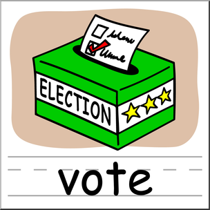 Clip Art: Basic Words: Vote Color Labeled – Abcteach