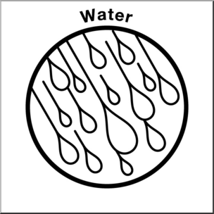 Clip Art: Soil Ecology Icons: Water B&W – Abcteach