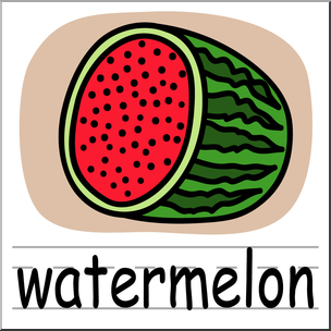 Clip Art: Basic Words: Watermelon Color Labled – Abcteach