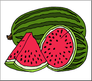 Clip Art: Fruit: Realistic Watermelon 2 Color 1 – Abcteach