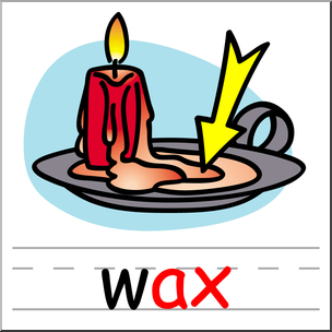Clip Art: Basic Words: -ax Phonics: Wax Color – Abcteach