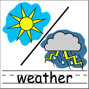 Clip Art: Weather Icons: Weather Color Labeled – Abcteach