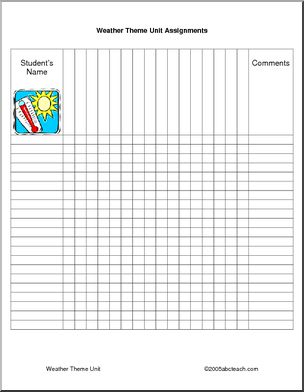 Assignment Forms: Weather (all ages) – Abcteach