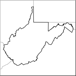 Clip Art: US State Maps: West Virginia B&W – Abcteach