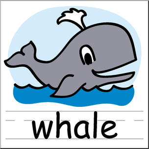 Clip Art: Basic Words: Whale Color Labeled – Abcteach