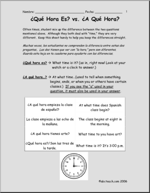La Hora/Time – Abcteach