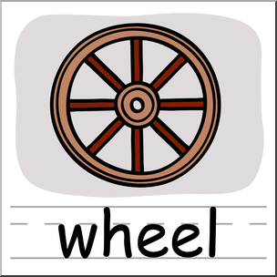 Clip Art: Basic Words: Wheel Color Labeled – Abcteach