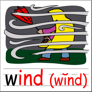 Clip Art: Basic Words: -ind Phonics: Wind 1 Color – Abcteach