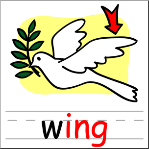 Clip Art: Basic Words: -ing Phonics: Wing Color – Abcteach