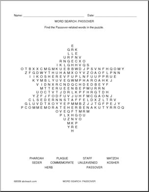 Poster: Passover – Four Questions – Abcteach