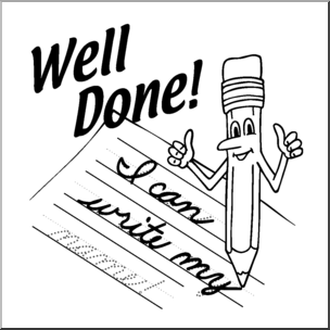 Pencil Writing Clip Art Black And White