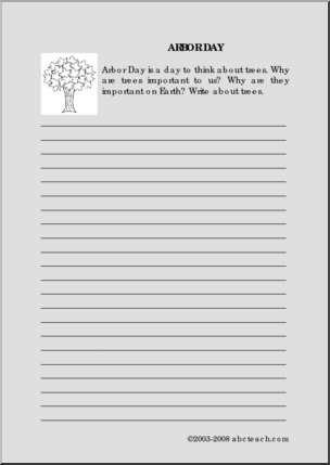 Writing Prompt: Arbor Day (elem) – Abcteach