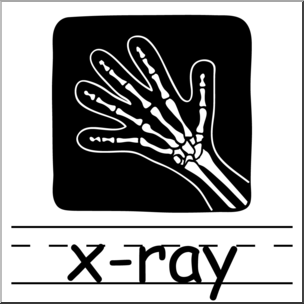 Clip Art: Basic Words: X-ray B&W 1 Labeled – Abcteach
