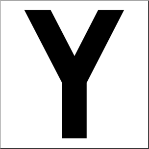 Clip Art: Alphabet Set 00: Y Upper Case BW – Abcteach