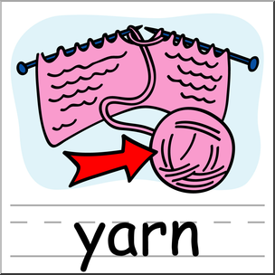 Clip Art: Basic Words: Yarn Color Labeled – Abcteach