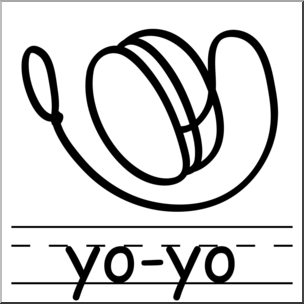 Clip Art: Basic Words: Yo-yo B&W Labeled – Abcteach