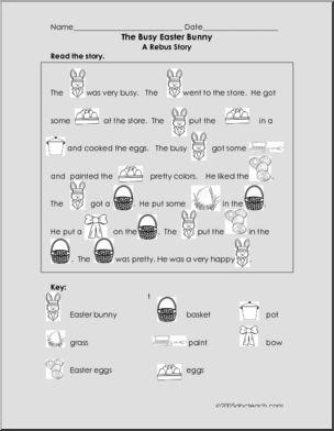 Easter (b/w) Rebus – Abcteach