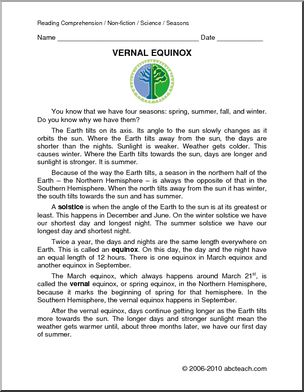 Solstice and Equinox – Abcteach