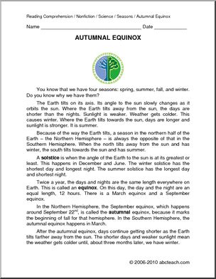 Solstice and Equinox – Abcteach