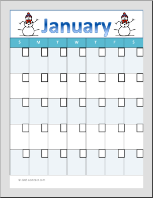 Calendar: January – Abcteach