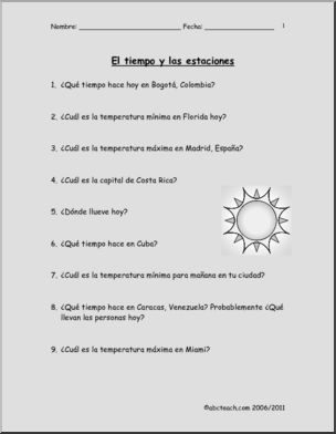 El clima/Weather – Abcteach