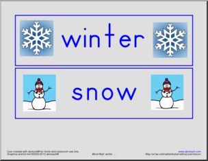 Word Wall: Winter Theme Words (ZB-Style Font) – Abcteach