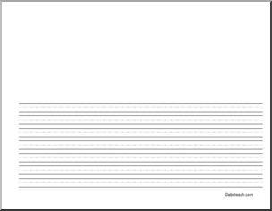 Writing Paper: Blank 36 pt. – landscape, illustration space (upper elem) – Abcteach