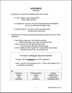 Adverbios/Adverbs – Abcteach