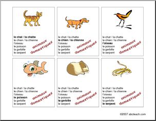 French: Jeu des sept famillesÃ³thÃ‹me: animaux domestiques – Abcteach