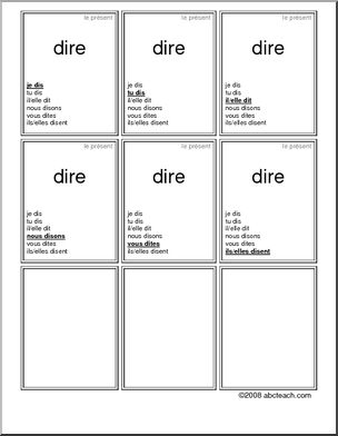 French: Jeu des Sept Familles : verbe Â´mourirÂª au prÃˆsent – Abcteach