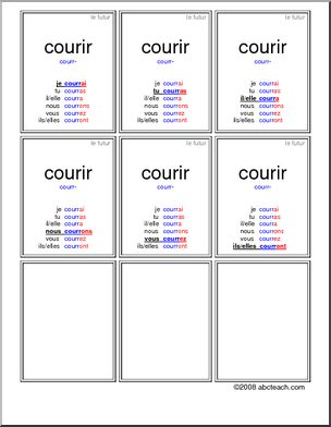French: Jeu des Sept Familles : verbe Â´courirÂª au futur – Abcteach