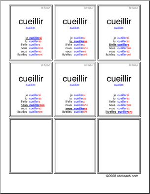 French: Jeu des Sept Familles : verbe Â´parlerÂª au futur – Abcteach