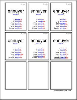 French: Jeu des Sept Familles : verbe Â´ennuyerÂª au futur – Abcteach