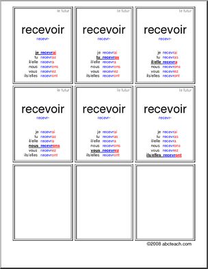 French: Jeu des Sept Familles : verbe Â´recevoirÂª au futur – Abcteach