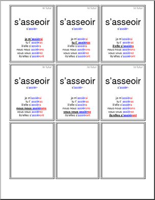 French: Jeu des Sept Familles : verbe Â´s’asseoirÂª au futur – Abcteach