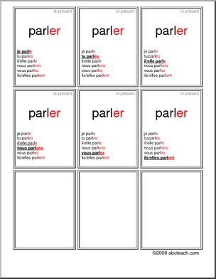 French: Jeu des Sept Familles : verbe Â´parlerÂª au prÃˆsent – Abcteach