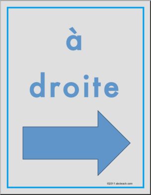 French: Classroom Sign: “â€¡ droite” – Abcteach