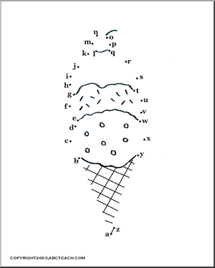 Dot to Dot: Ice Cream Cone (a-z) – Abcteach