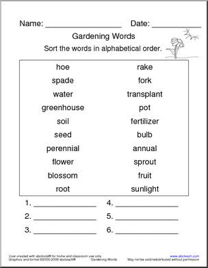Word Search: Gardening Vocabulary – Abcteach
