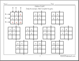 Worksheet: Addition – Three Addends (set 2) – Abcteach