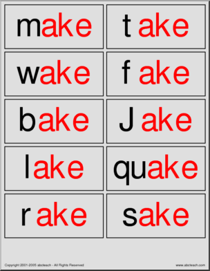 “ake” words’ Word Wall – Abcteach
