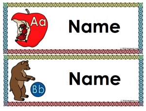 Name Tags: Alphabet Animals, Large (type in) – Abcteach