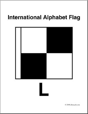 Clip Art: Flags: Alphabet Flag N B&W – Abcteach