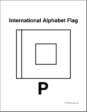 Clip Art: Flags: Alphabet Flag P (coloring page) – Abcteach