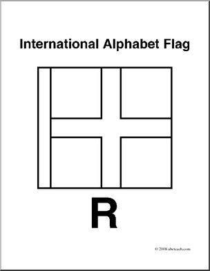 Clip Art: Flags: Alphabet Flag R (coloring page) – Abcteach
