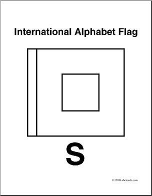 Clip Art: Flags: Alphabet Flag S (coloring page) – Abcteach