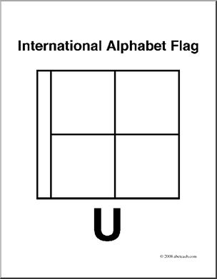 Clip Art: Flags: Alphabet Flag H B&W – Abcteach