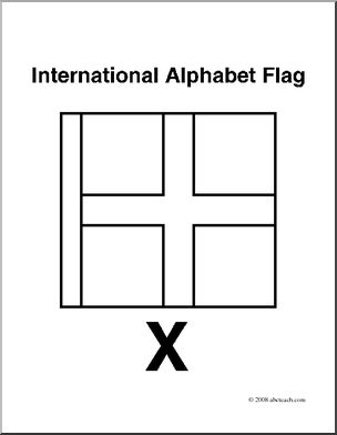Clip Art: Flags: Alphabet Flag H B&W – Abcteach
